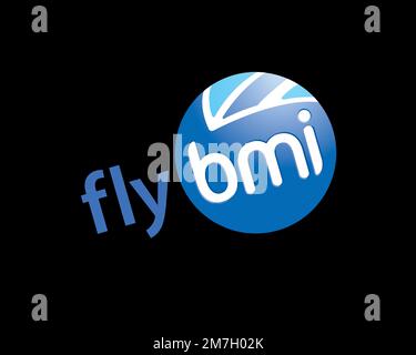 Flybmi, rotated logo, black background B Stock Photo - Alamy