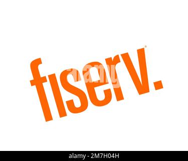 Fiserv, rotated logo, white background B Stock Photo - Alamy