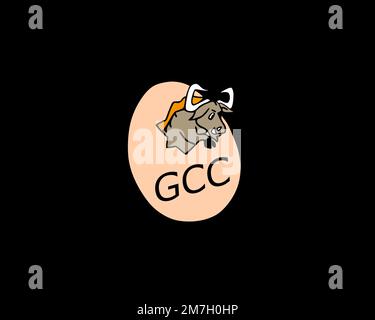 GNU Compiler Collection, rotated logo, white background B Stock Photo ...