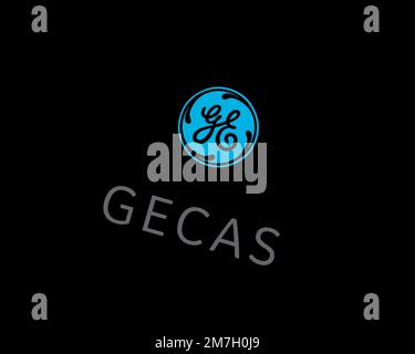 GE Capital Aviation Services, rotated logo, black background Stock ...
