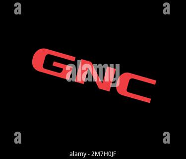 GNC store, rotated logo, black background Stock Photo - Alamy