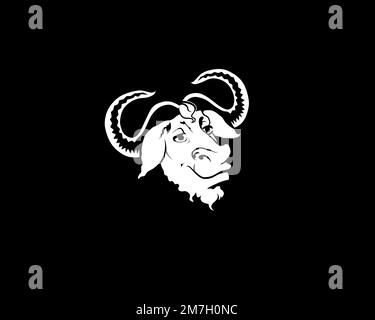 GNU C Library, Logo, Black background Stock Photo - Alamy