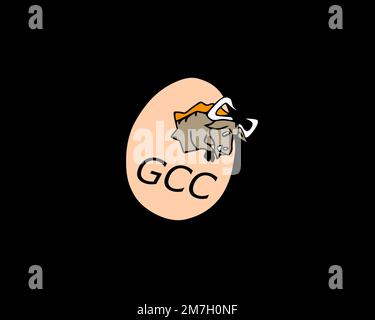 GNU Compiler Collection, rotated logo, white background Stock Photo - Alamy
