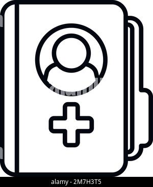 Patient medical folder icon outline vector. Clinic care. Medic visit ...