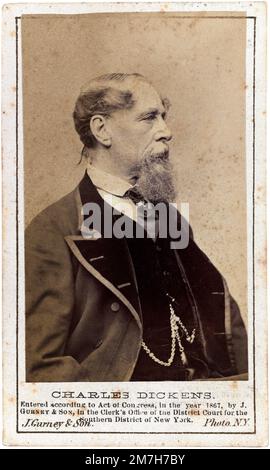 'Charles Dickens', 1867. Portrait of British novelist Charles Dickens ...