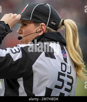 NFL down judge Sarah Thomas in action during an NFL football game ...