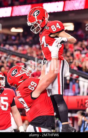 Georgia offensive lineman Tate Ratledge speaks during a press ...