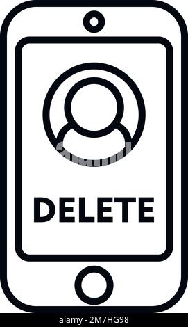 Online trash user icon outline vector. Delete service. Remove account ...