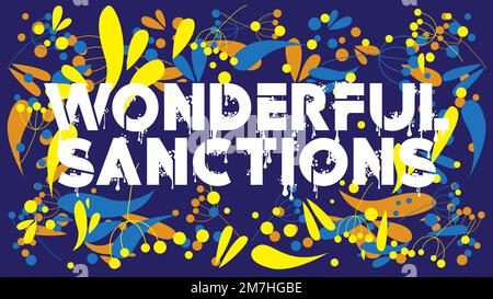 Sanctions. Graffiti tag. Abstract modern street art decoration ...
