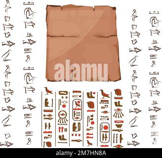 Ancient Egypt papyrus part cartoon vector illustration. Ancient paper ...
