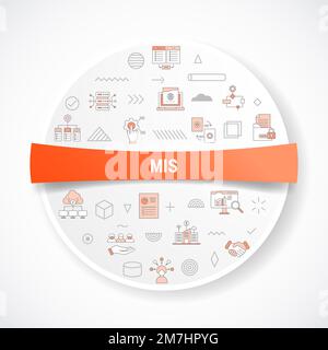 mis management information system concept with icon set template banner ...