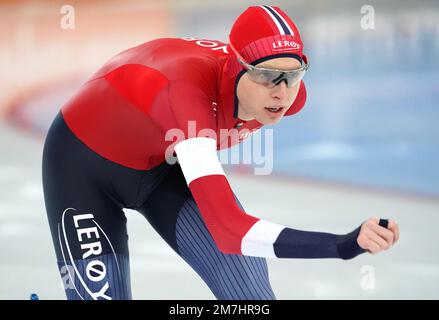 HAMAR, NORWAY - JANUARY 8: Ragne Wiklund of Norway during the medal ...