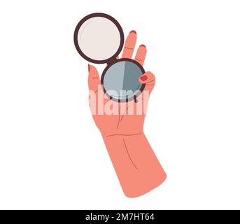 beauty blush compact cartoon vector illustration Stock Vector Image ...