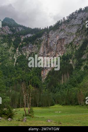 The Röthbach, the highest waterfall of Germany, in the extreme ...