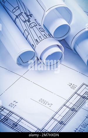stack of white construction blueprints Stock Photo - Alamy