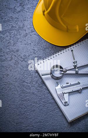 Notebook building helmet compasses vernier scale adjustable spanner ...