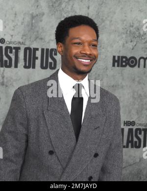(L-R) THE LAST OF US Cast - Lamar Johnson, Jeffrey Pierce, Storm Reid, Nico Parker, Pedro Pascal ...