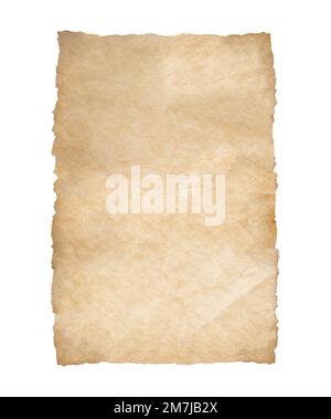 Vintage old paper letter isolated on white background Stock Photo - Alamy
