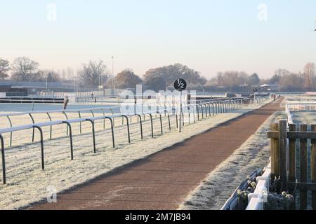 The frozen race course at Warwick in December 2022 resulted in racing ...