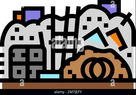 scrap steel steel production icon color illustration Stock Vector Image ...