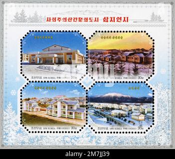 North Korean postage stamp sheet commemorating the 2010 Shanghai World ...