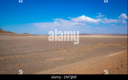 Scenic view of the panaramic desert landscapes in Loiyangalani in ...