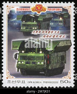 2020 North Korea stamp. Military Parade Held the 75th Anniversary of ...