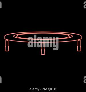 Neon trampoline jumping for bounce red color vector illustration image ...
