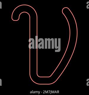 Neon upsilon greek symbol small letter lowercase font red color vector ...