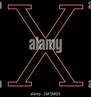 Chi greek symbol capital letter uppercase font icon outline set black ...