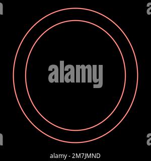 Neon omicron greek symbol capital letter uppercase font red color ...