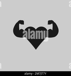 Heart biceps isolated on white background. Vector illustration. Eps 10 ...