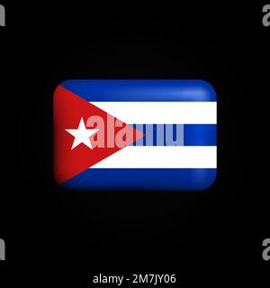 Cuba flag - 3D isometric square flag with rounded corners Stock Vector ...