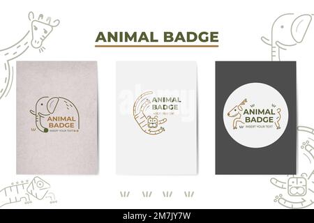 Animal badge design elements vector set Stock Vector Image & Art - Alamy