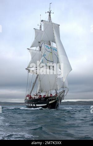 British Sea Cadet brig Royalist, Weymouth bay Stock Photo - Alamy