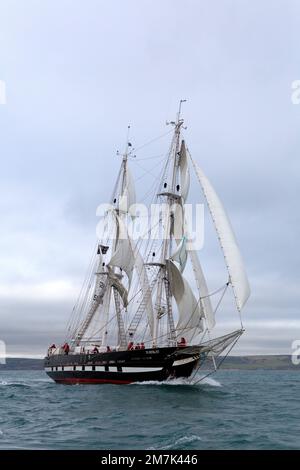 British Sea Cadet brig Royalist, Weymouth bay Stock Photo - Alamy