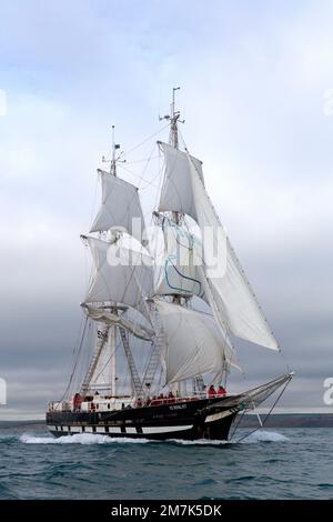British Sea Cadet brig Royalist, Weymouth bay Stock Photo - Alamy
