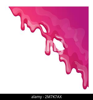 Slime splat, pink bright sticky jelly drop with glitter in cartoon ...