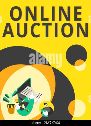 Hand writing sign Online Auction. Conceptual photo process of buying ...