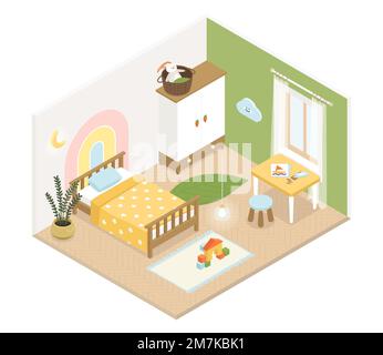Playroom Concept Isometric Stock Vector Image & Art - Alamy