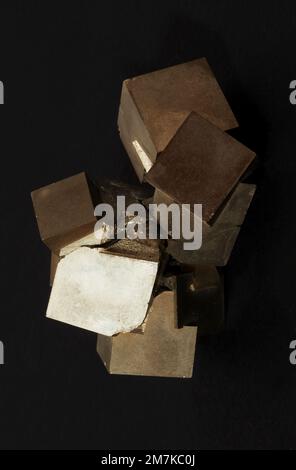 Rocks and minerals, Cubic Pyrite crystals, laboratory sample Stock ...