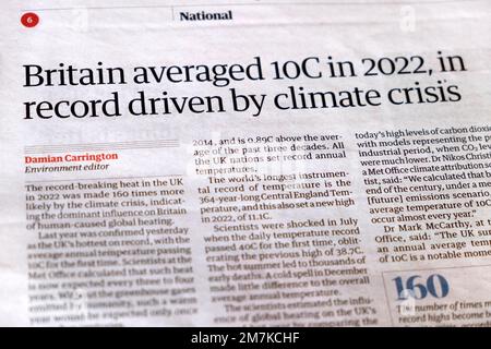 'Britain averaged 10C in 2022, in record driven by climate crisis ...