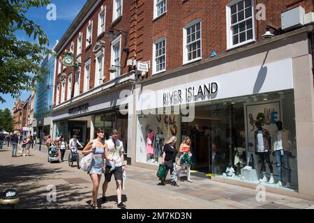 Worcester city centre River Island store High street Worcester in the ...