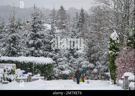 Residents of Scottish city Dunblane face an amber turned Met weather ...