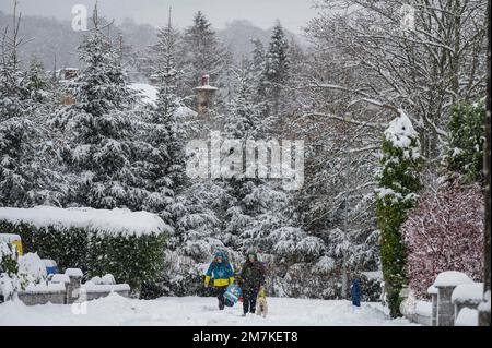 Residents of Scottish city Dunblane face an amber turned Met weather ...