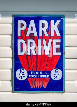 An old enamel sign advertising Park Drive cigarettes Stock Photo - Alamy