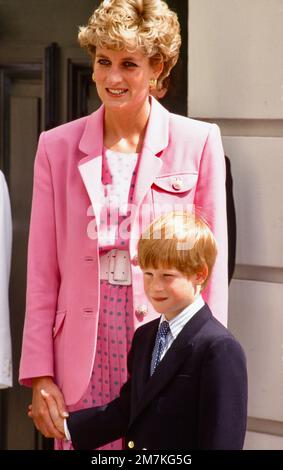 Diana Princess Of Wales And Prince Harry Attend The Wedding Of Lady