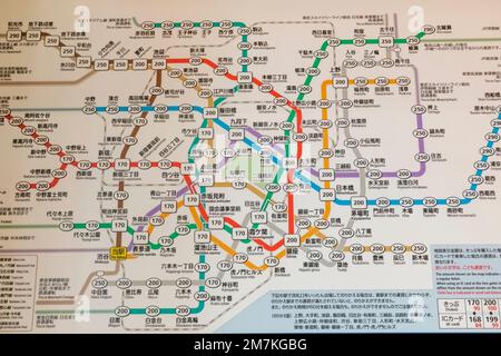Japan, Honshu, Tokyo, Shibuya, Shibuya Subway Train Station, Bi-lingual ...
