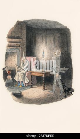 A Christmas Carol Marleys Ghost Illustration by John Leech for the ...