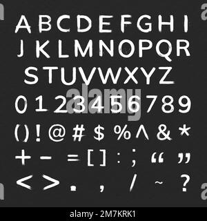 Alphabet,Numbers,Symbols brush stroke hand drawn typography set Stock ...